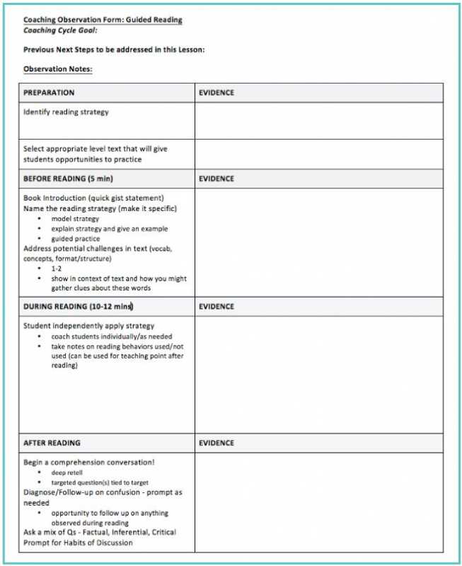 Guided Reading Lesson Plan Template Fountas And Pinnell