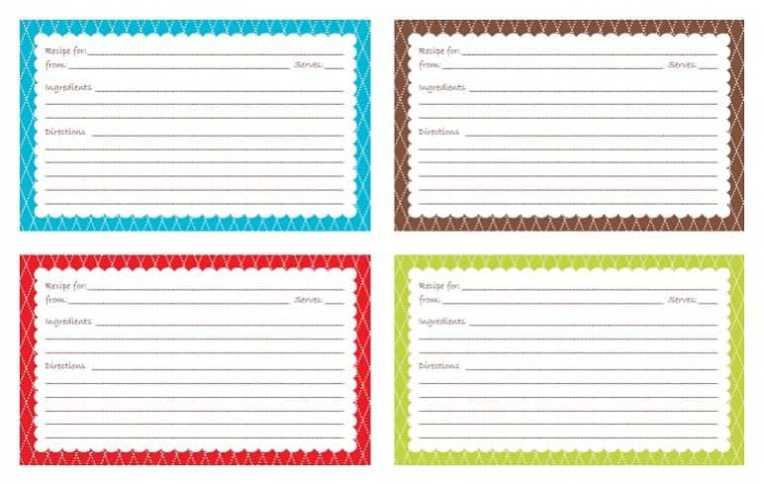 Free Fillable Recipe Card Template Kloultra