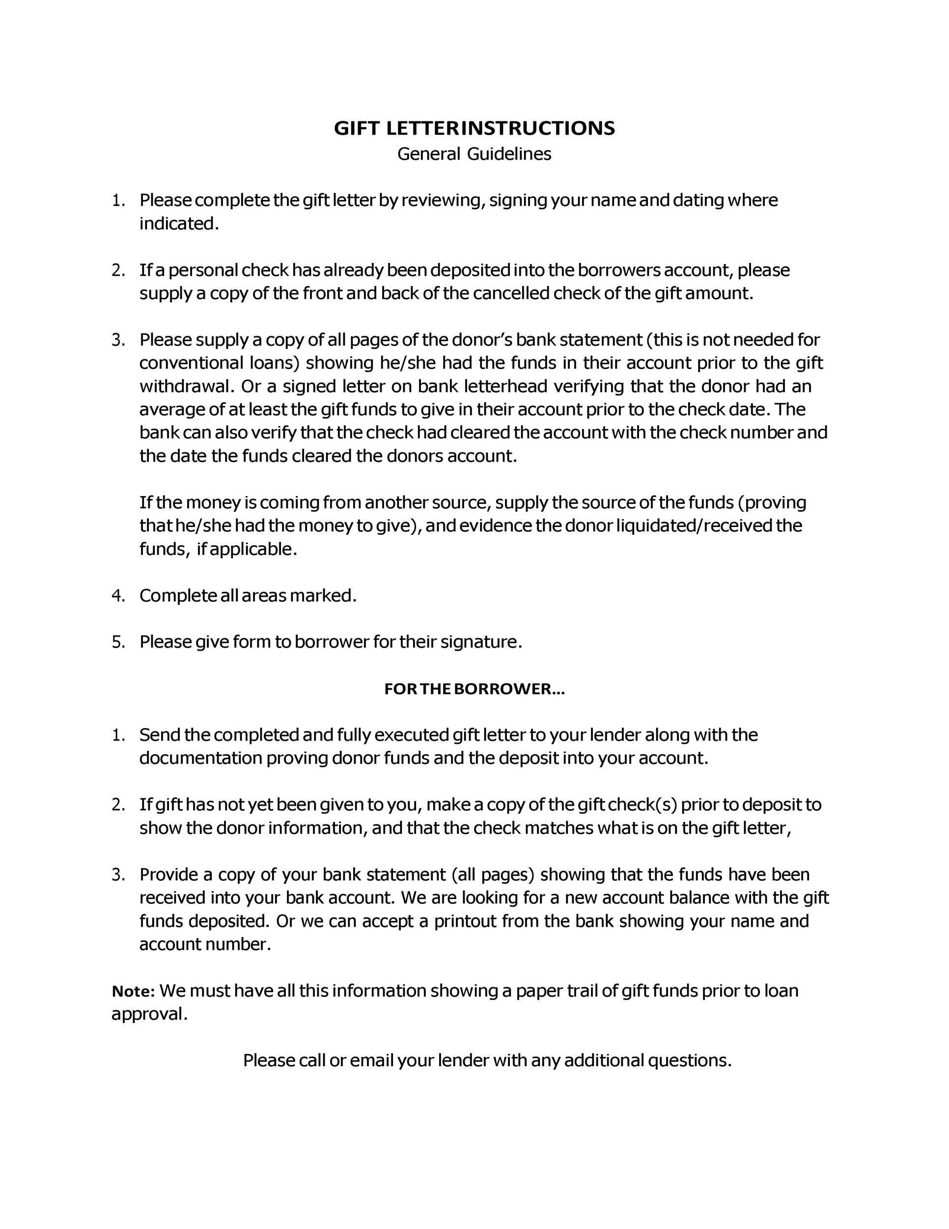 Gifted Deposit Letter Template For Solicitor