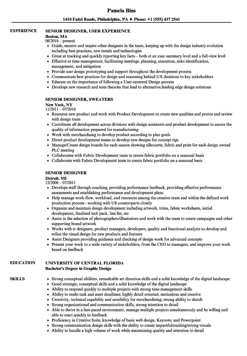 Senior Graphic Designer Job Description Template